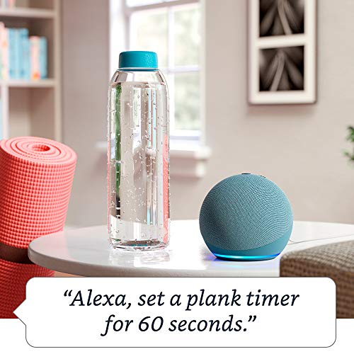 Echo Dot (4th Gen) | Smart speaker with Alexa | Twilight Blue with Wyze Color bulb