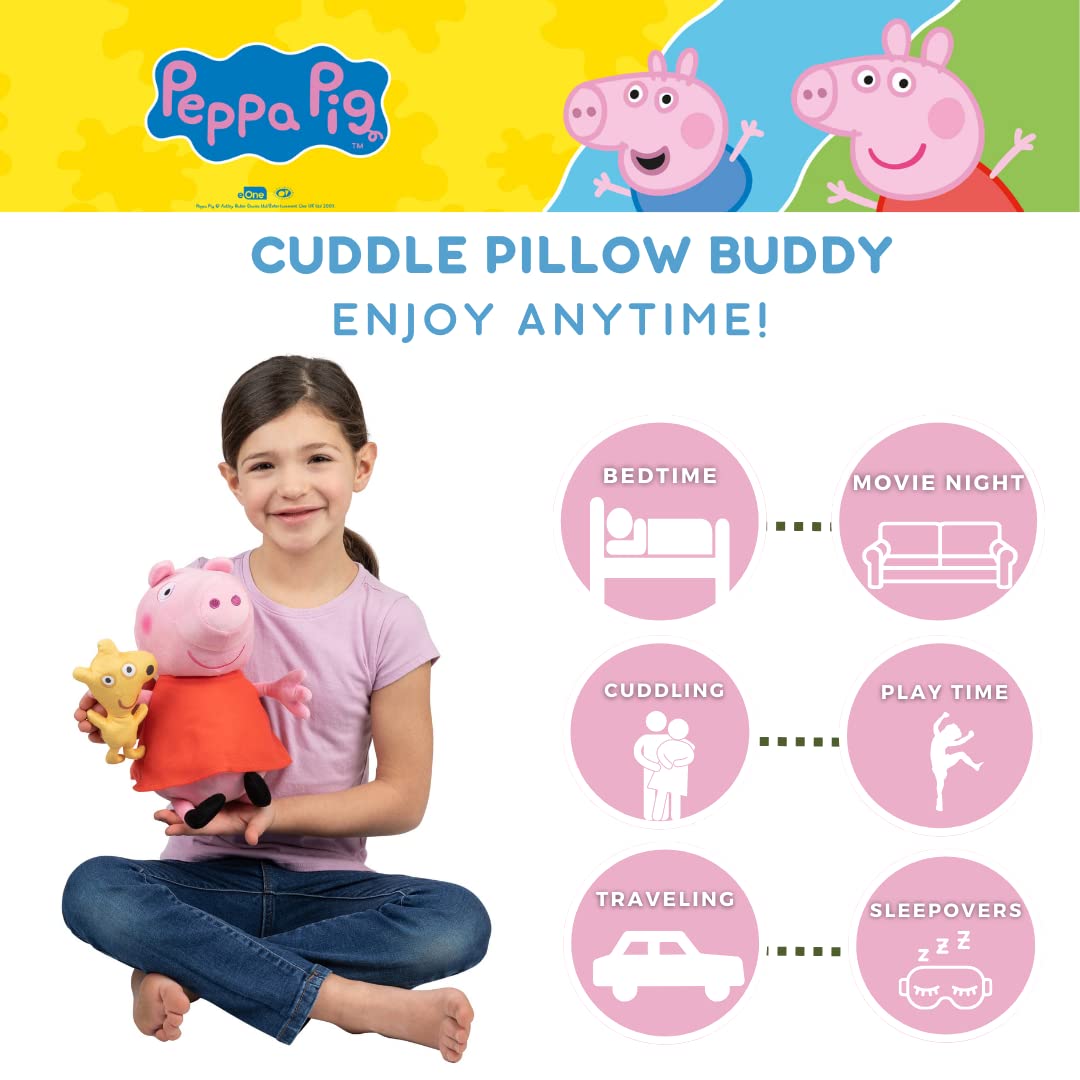 Franco Kids Bedding Super Soft Plush Junior Cuddle Pillow Buddy, Peppa Pig