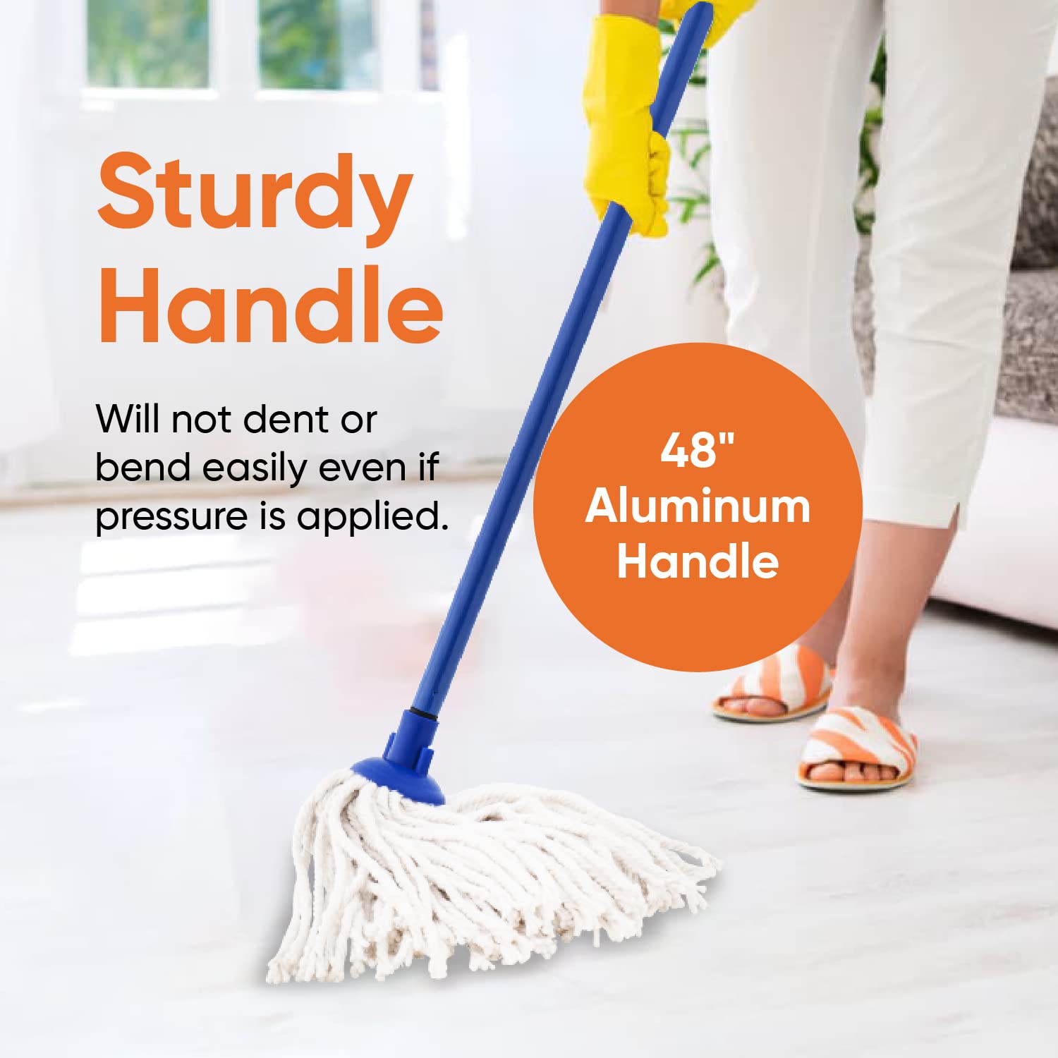 Superio String Mop Replacement, Cotton Mop Head, Refill for Cotton String Mop for Hardwood Floor Cleaning Self Wringing Mop for Home, Kitchen, Bath Heavy Duty Mop Commercial/Industrial, 10β Strings