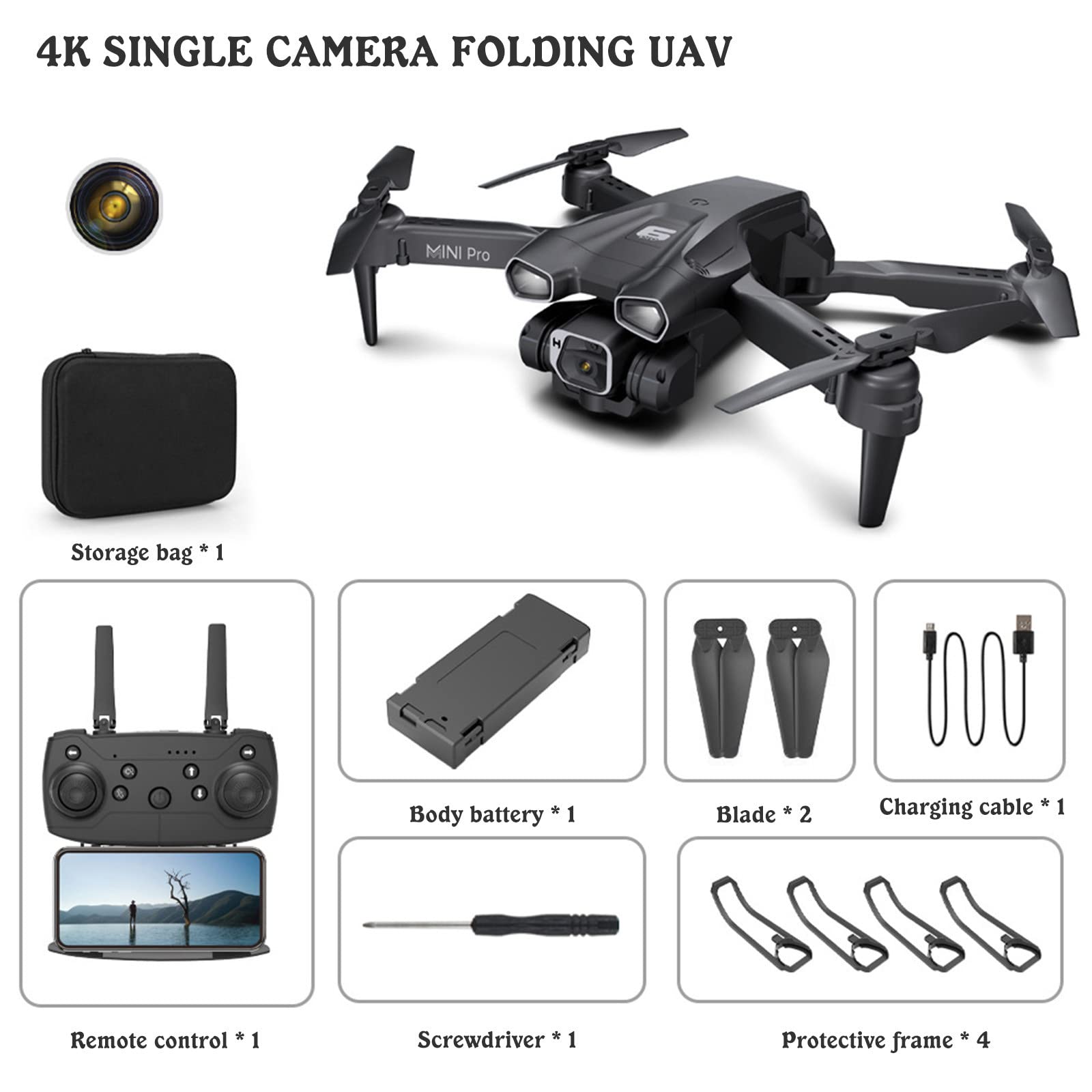 Firzero Drone with 4K HD Camera for Adults/Kids, 2023 Foldable RC Quadcopter Drone for Beginners, Remote Control Intelligent Aircraft with WiFi FPV Live Video, APP Control, One-Key Return (C)