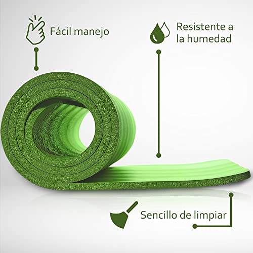 Extra Thick Yoga Mat | Non Slip Backing | 0.4 Inch Thick Foam | Includes Adjustable Carrying Straps | Perfect for at Home or on the go workouts | Green