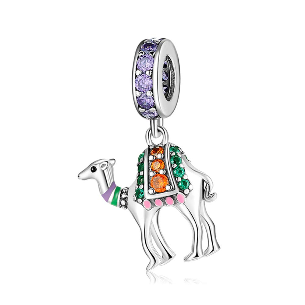 FAEFASH Camel Charm 925 Sterling Silver Animals Bead Persistence and Perseverance Charm fit DIY Style Bracelet, for Camel Lover (Colour)