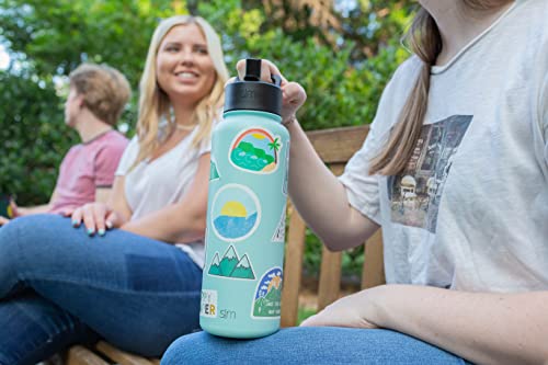 Simple Modern Water Bottle with Straw, Handle, and Chug Lid Vacuum Insulated Stainless Steel Metal Thermos Bottles | Large Leak Proof BPA-Free Flask for Gym | Summit Collection | 40oz, Deep Ocean