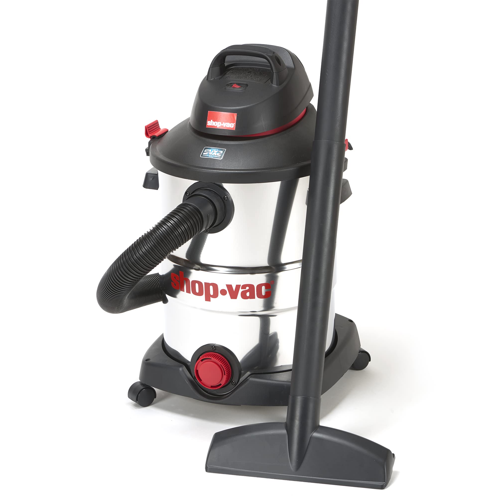 Shop-Vac 5989505 12 Gallon Wet/Dry Vacuum, 5.5 Peak HP, SVX2 Motor, Stainless Steel Tank, 2.5 Inch Diameter x 8 Ft Hose, 20 Ft Cord, Blower Feature with Accessories