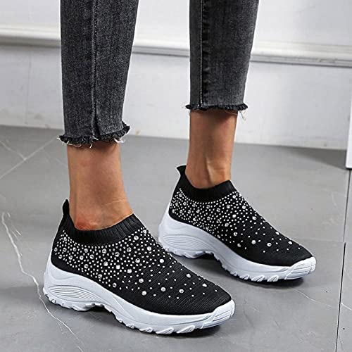 FASDNENDYS Breathable Flying Summer Women's Woven Women's Sports Shoes Mesh Shoes Women's Joyride Studios Black