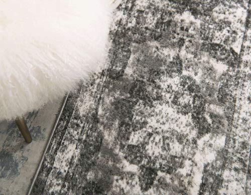 Unique Loom Sofia Collection Area Rug - Salle Garnier (3' 3" x 19' 8" Runner, Gray/ Ivory)