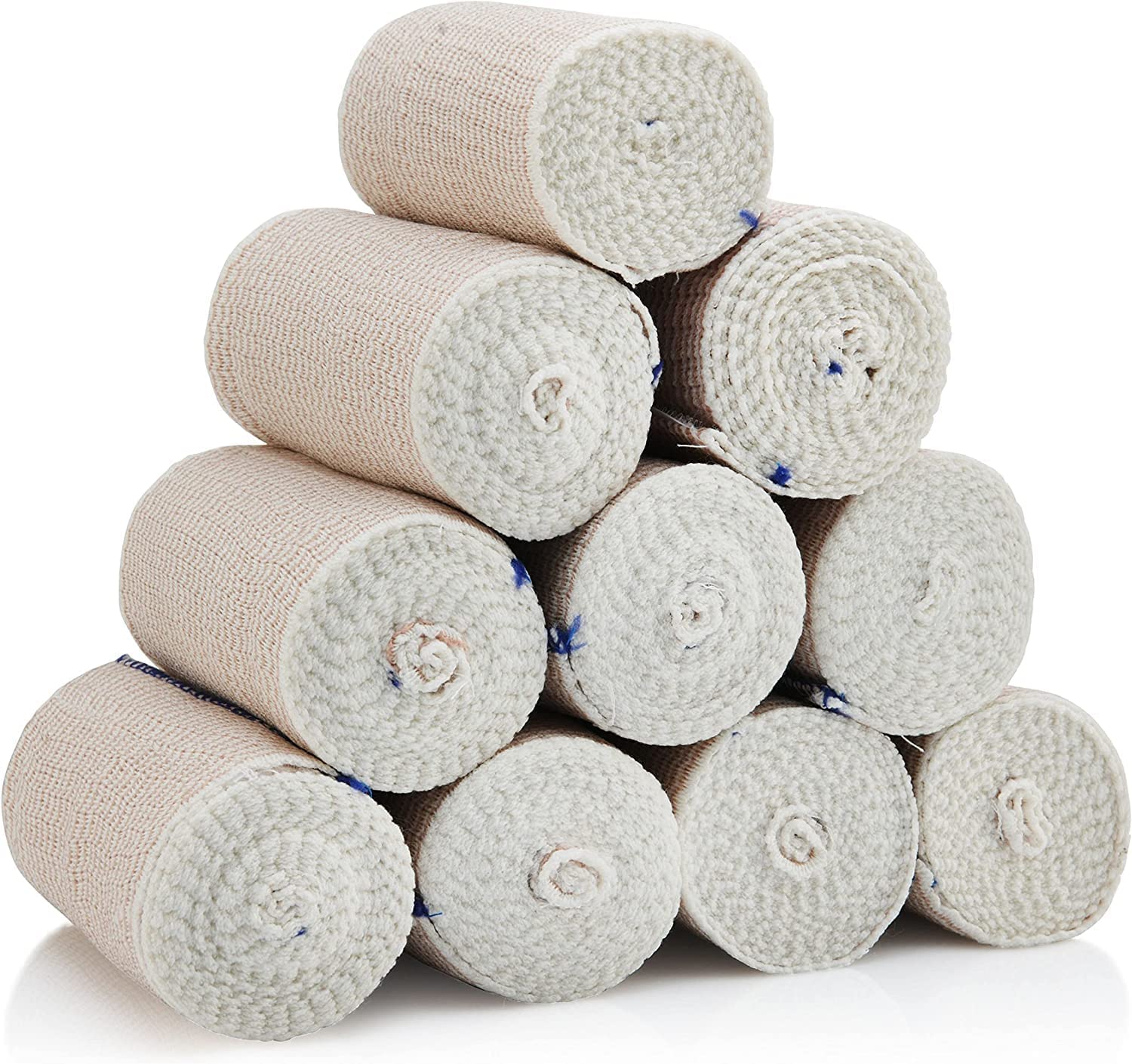 Elastic Bandage Wrap with Self-Closure [Pack of 20] 4 Inch Comfort Athletic Compression Roll, 5 Yards Stretched for Customized Compression on Knee, Ankle, Wrist (4 INCH [Pack of 20])