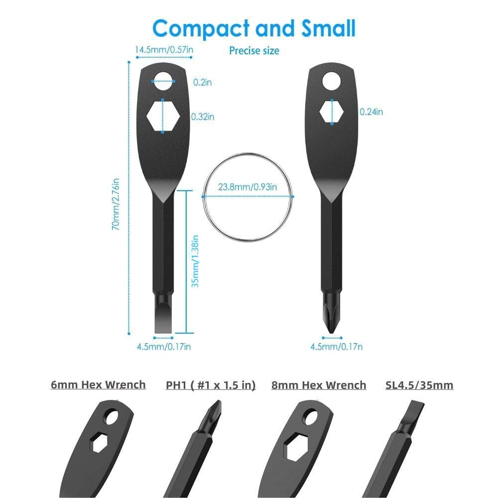 Keychain Screwdriver Set,Mens Stocking Stuffers,Adult Stocking Stuffers for Men,Dad,Christmas Best Stocking Stuffer Ideas(Black)