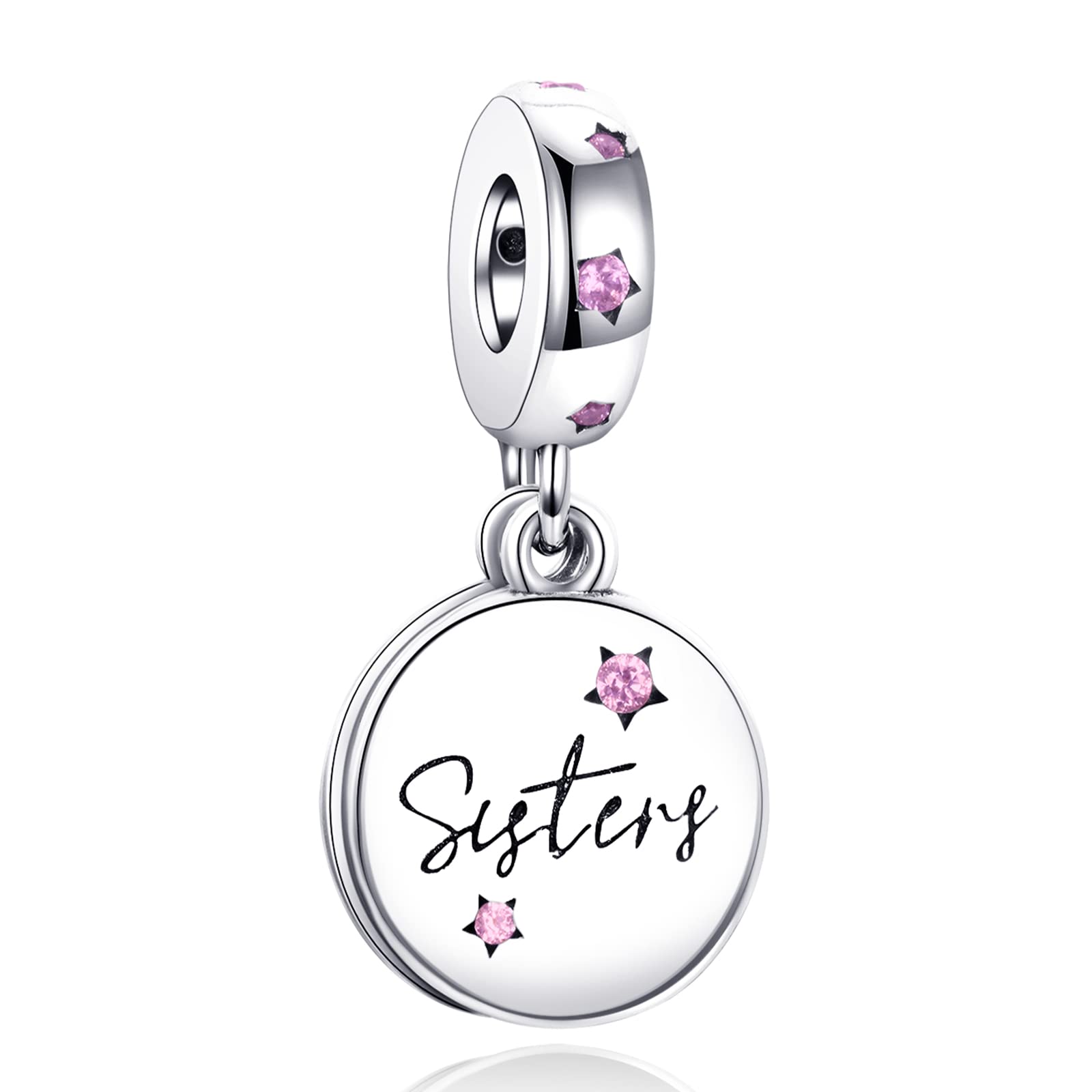 EZ Tuxedo Forever Sister Dangle Charms 925 Sterling Silver Bead for Bracelets