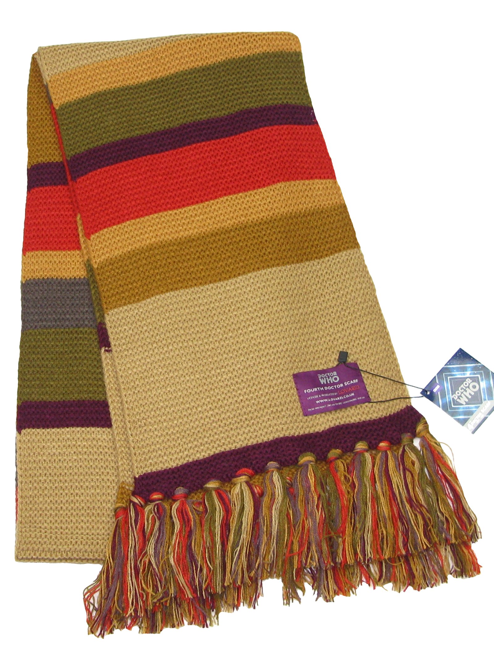 Doctor Who Fourth Doctor (Tom Baker) Shorter Scarf - Official BBC Licensed Scarf by LOVARZI