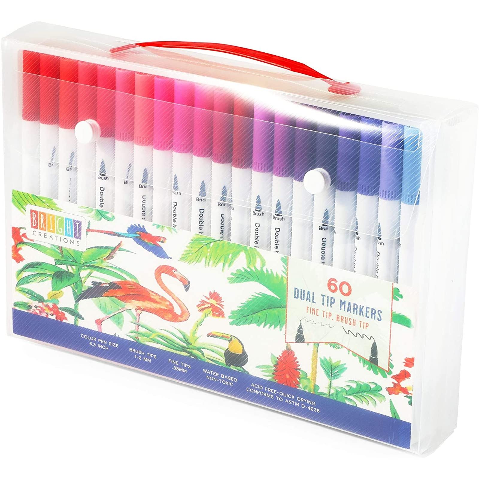 Dual Tip Art Markers, Pen Set for Writing, Drawing, Calligraphy (60 Pack)