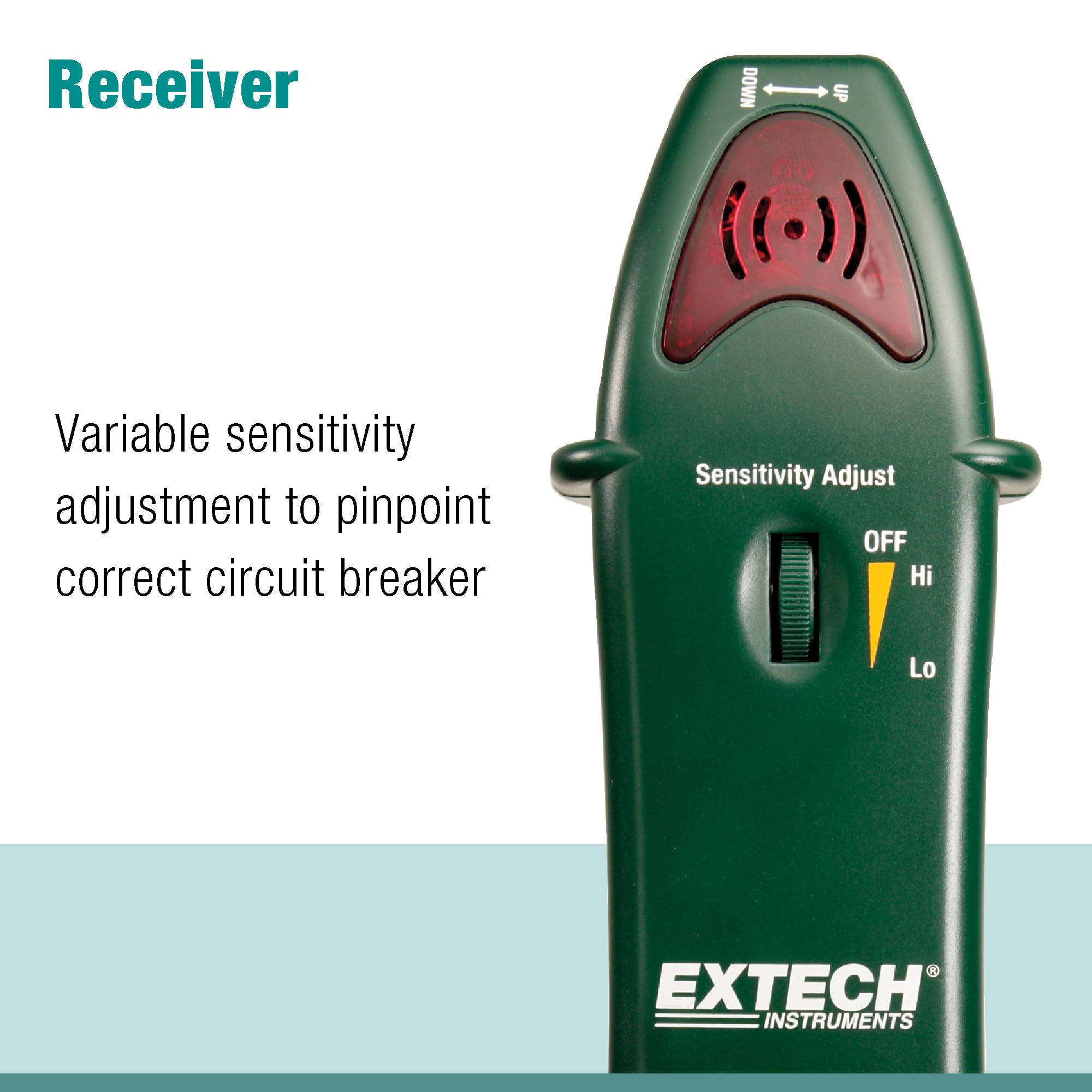Extech - 1218G94EA - CB10 Circuit Breaker Finder, Locates fuses/breakers, Tests receptacles and GFCI circuits, Green,Red