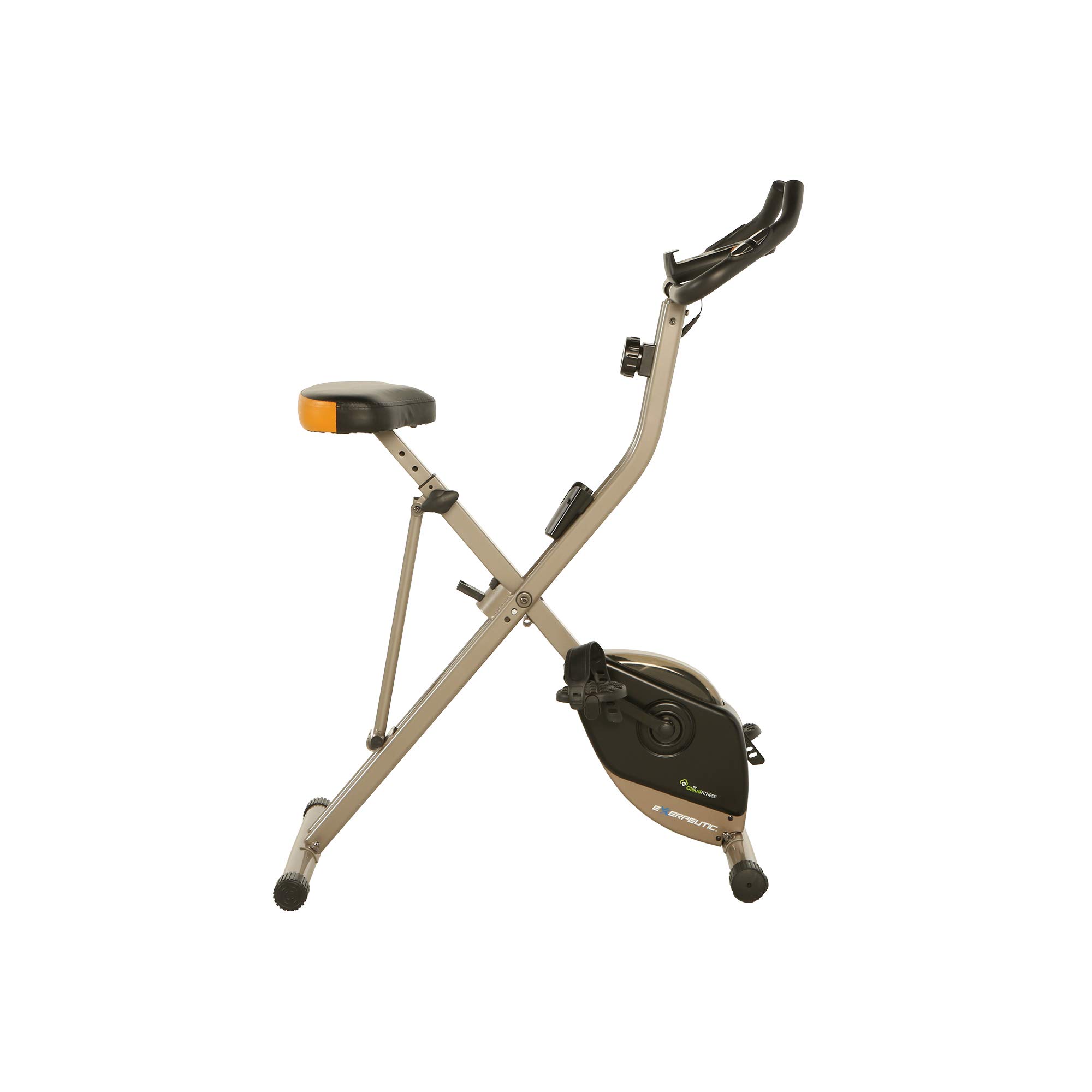 EXERPEUTIC Folding Bluetooth Smart Cloud Fitness Magnetic Upright Exercise Bike with Goal Setting and Free App