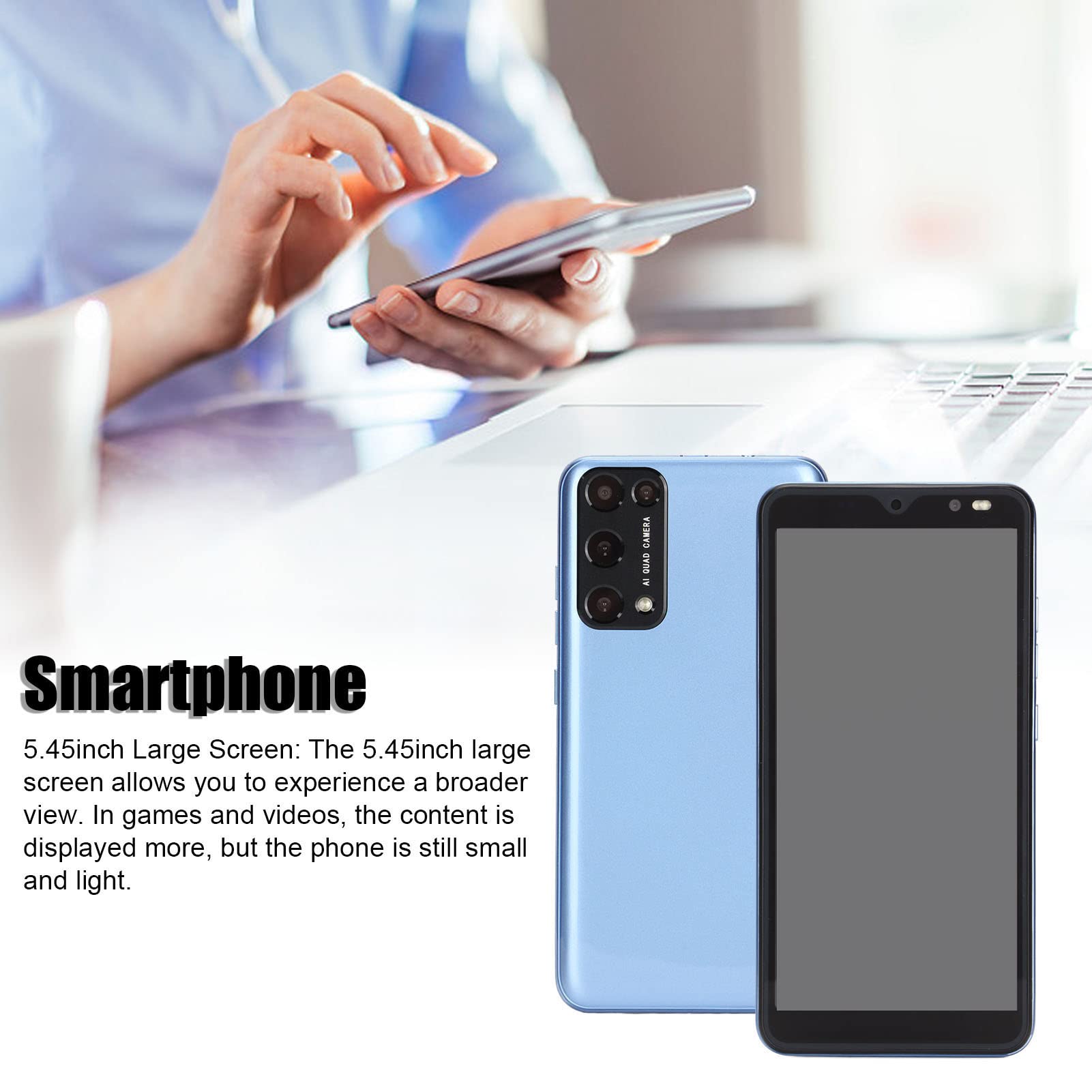Diyeeni Rino8 Pro Smartphone, 5.45 Inch HD Screen 512MB 4GB, Powerful Processor, Dual Cards Dual Standby, High Definition Cameras, for Android 4.4.2 (Blue)