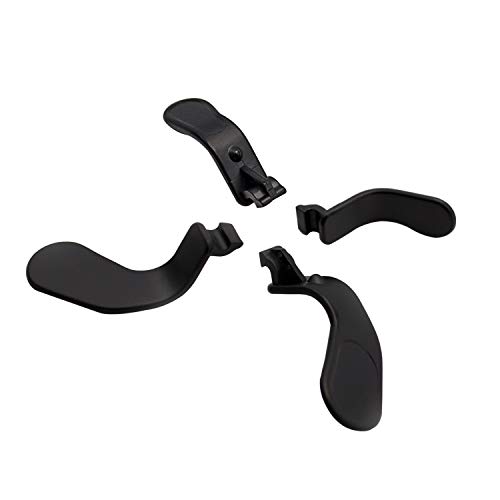 EASEGMER 4 pcs Metal Stainless Steel Paddles Hair Trigger Locks Replacement Parts Video Games Accessories Kits for Xbox One Elite, Elite Series 2 Controller (Black)