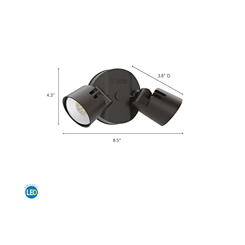 Lithonia Lighting HGX LED 2RH 40K 120 DDB M2 HomeGuard Security Flood Lights 2750 Lumens, 2-Light, No Sensor, Dark Bronze