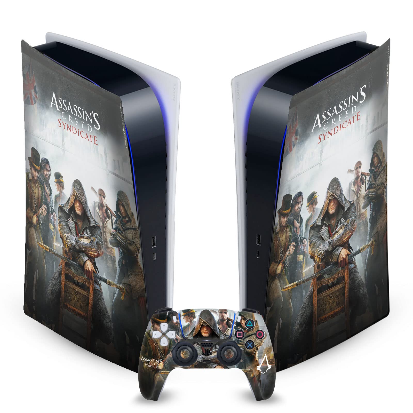 Head Case Designs Officially Licensed Assassin's Creed Key Art Syndicate Graphics Vinyl Faceplate Gaming Skin Decal Compatible with Sony PlayStation 5 PS5 Digital Console and DualSense Controller