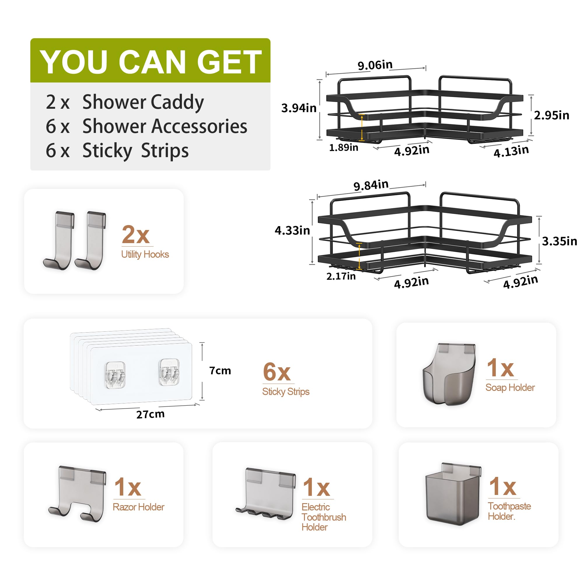 ENIBOE Corner Shower Caddy and Paper Towel Holder