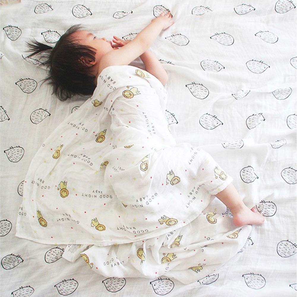 G-Tree Organic Muslin Swaddle Blanket- 47 x 47 inch Ultra Soft Muslin Swaddle Blankets, Muslin Receiving Blanket - Perfect (Snowflake)