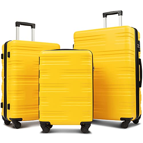 Merax Luggage Sets 3 piece Carry on Luggage Suitcase Sets of 3, Hard Case Luggage Sets Clearance Expandable