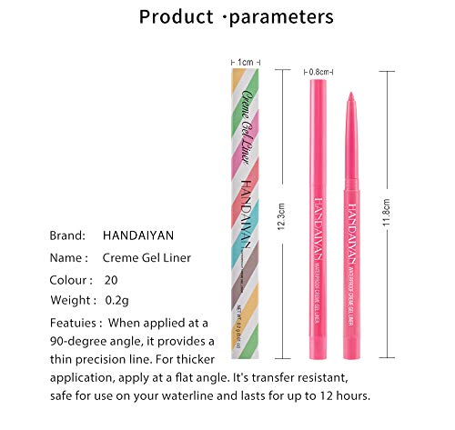 Eye Shadow Pencil, Natural Matte Long Lasting Metallic Eyeliner Pencil Glitter Eyeliner for Women Eye&Lip Liner Professional Waterproof Retractable Eye Makeup Gel Eyeliner Colorful Eyeliner(3)