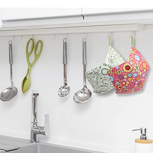 Mepple Microwave Bowl Cozy, Hot Soup Bowl Holders, Multipurpose Potholders for Hot & Cold Foods, Bowl-shaped Containers, Essential Kitchen Utensils Gadgets, Set of 2, Red and Green