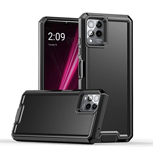 LEKEVO for REVVL 6 Pro 5G / REVVL 6X Pro 5G Case, with Screen Protector, Military Grade Drop Proof Dual Layer Heavy Duty Rugged Protective Phone Shell (Black)