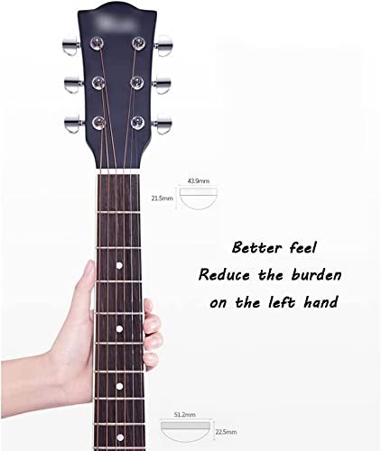Guitar Kit, String Instrument Electronic Guitar Acoustic Guitar, Single Board Guitar Travel Musical Instruments Practice Fingerstyle, with Backpack Tuner for Beginners ( Color : Beige , Size : 38inch