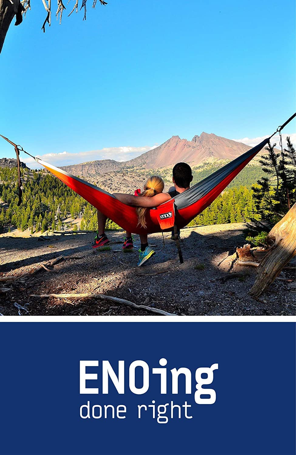 ENO, Eagles Nest Outfitters DoubleNest Lightweight Camping Hammock, 1 to 2 Person, Navy/Royal