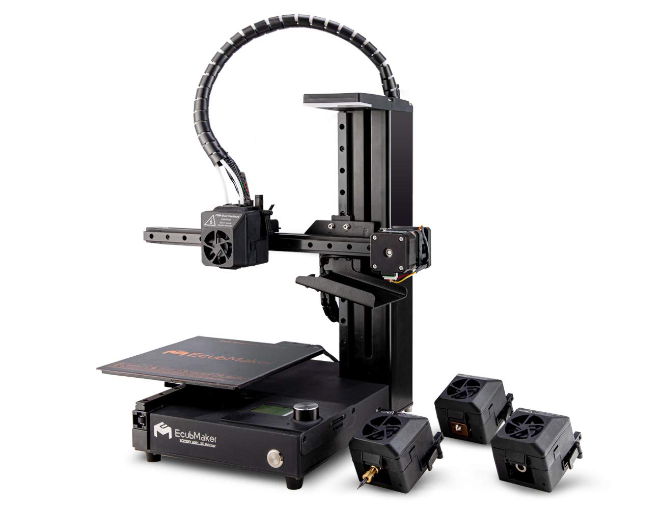 EcubMaker TOYDIY 4-in-1 3D Printer (Dual-Color 3D Printing/Laser Engraving/CNC Carving), Auto Leveling, Upgraded Version(180 x 180 x 180mm)