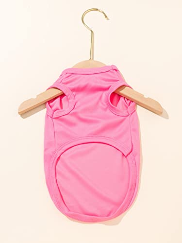 QWINEE Dog Shirt Vest Dog Tank Top Puppy Dog Cat Basic Tee Shirts Clothes for Small Medium Dogs Kitten Kitty Pink L