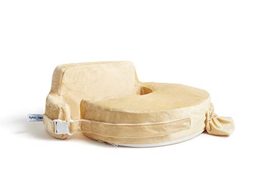 My Brest Friend Super Deluxe Nursing Pillow for Breastfeeding and Bottlefeeding with Lumbar Support, Convenient Pocket and Removable Slipcover, Gold