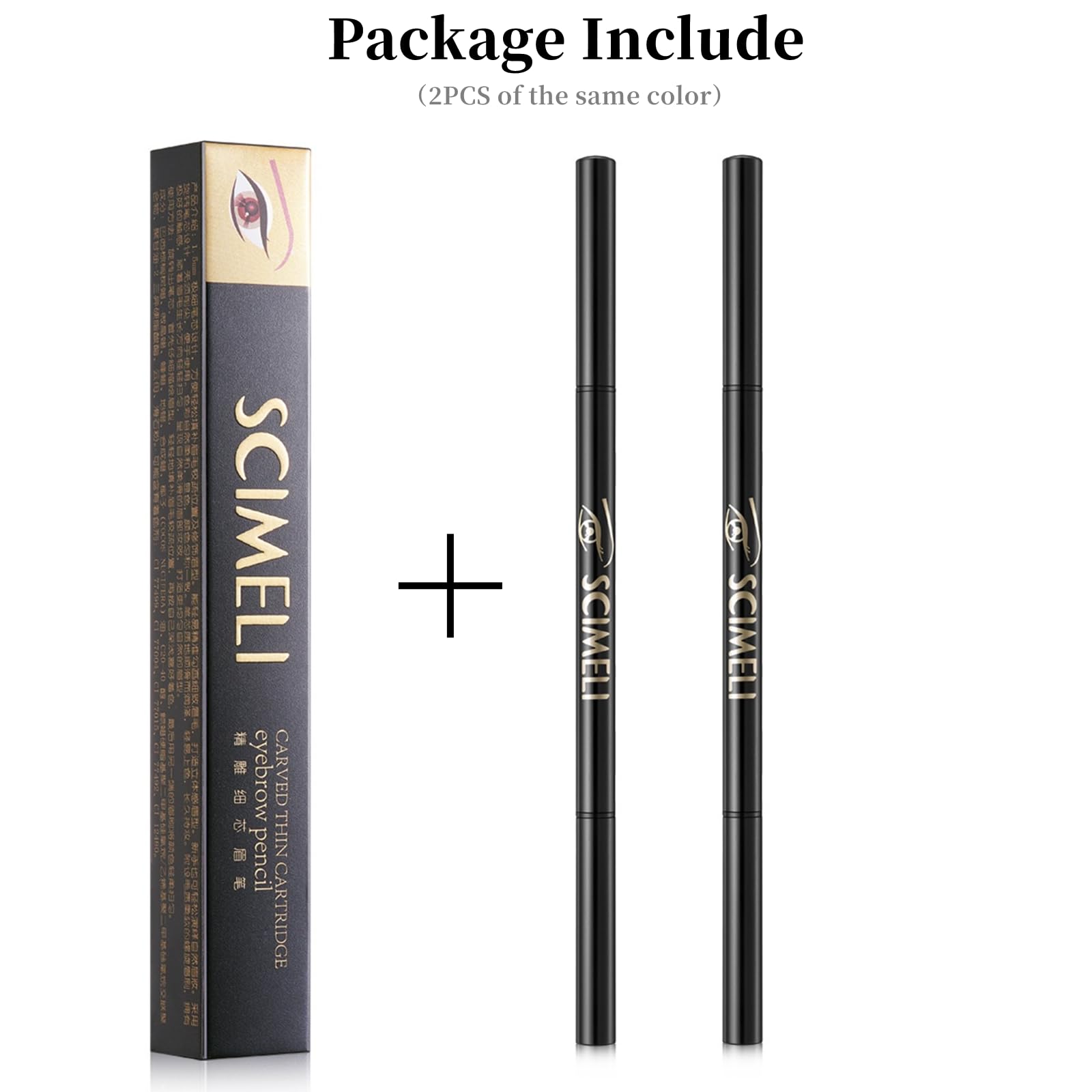 Eyebrow Pencil,2PCS Waterproof Micro Brow Pencil with Spoolie Brush,Long-Lasting Retractable 1.5mm Ultra-Thin Tip Eye Brow Pencils for Women.(#4 Gray 2Pcs)