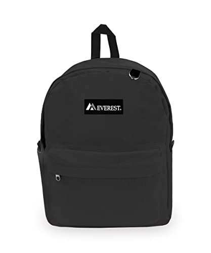 Everest Classic Laptop Backpack W/Side Pocket, Black, One Size