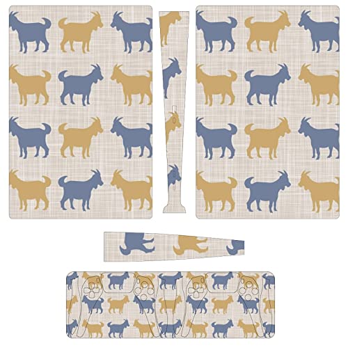 French Farmhouse Goats Full Protective Skin Cover Design Wrap Decal Sticker Compatible with PS5 Digital Edition Console and Controller