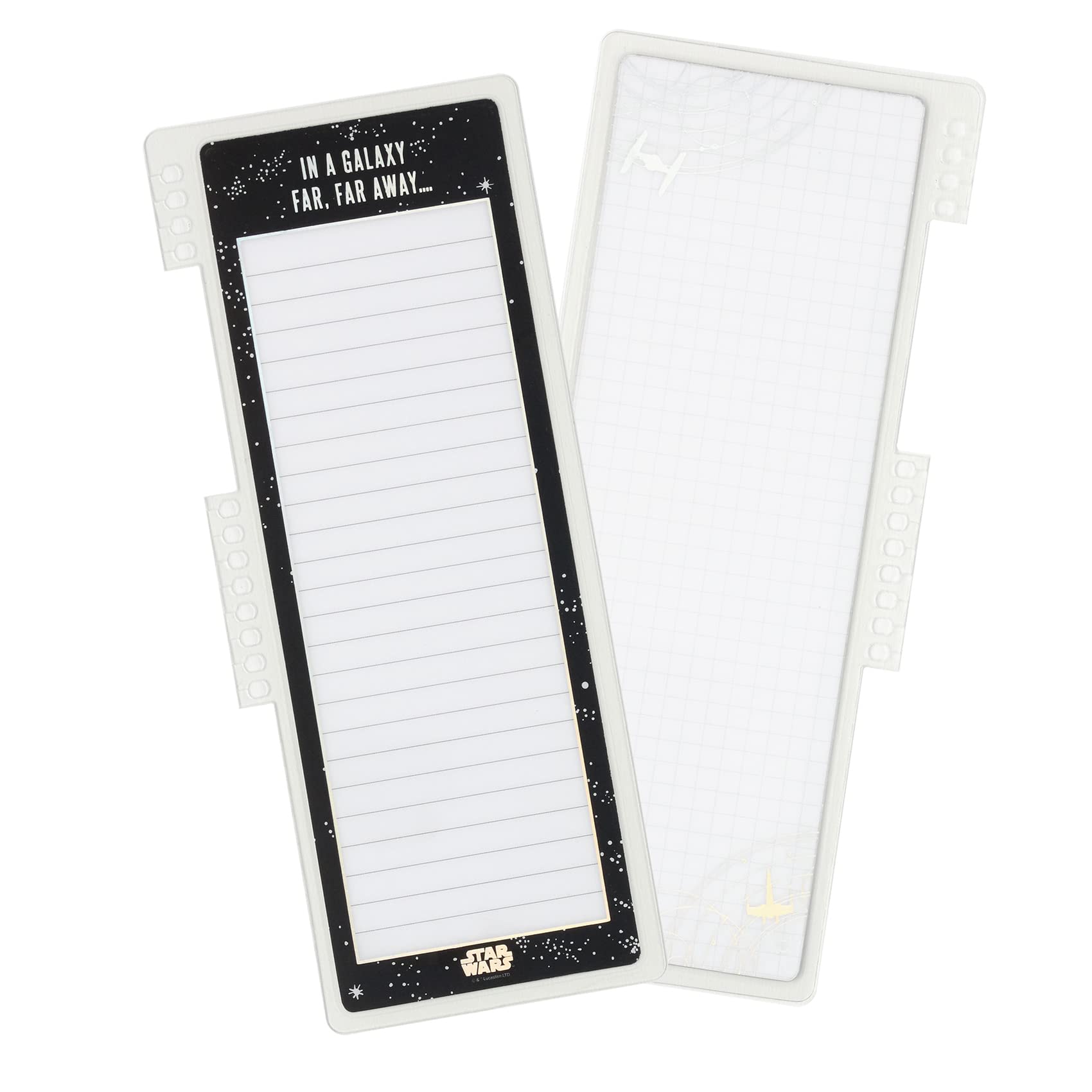 Erin Condren A5 Half Snap-in Dashboard To-Do List - Star Wars. Wet Erase Double-Sided Surface. Lined and Graph Layouts. Platinum Foil Accents. Fits all A5 Products and Coiled Notebooks