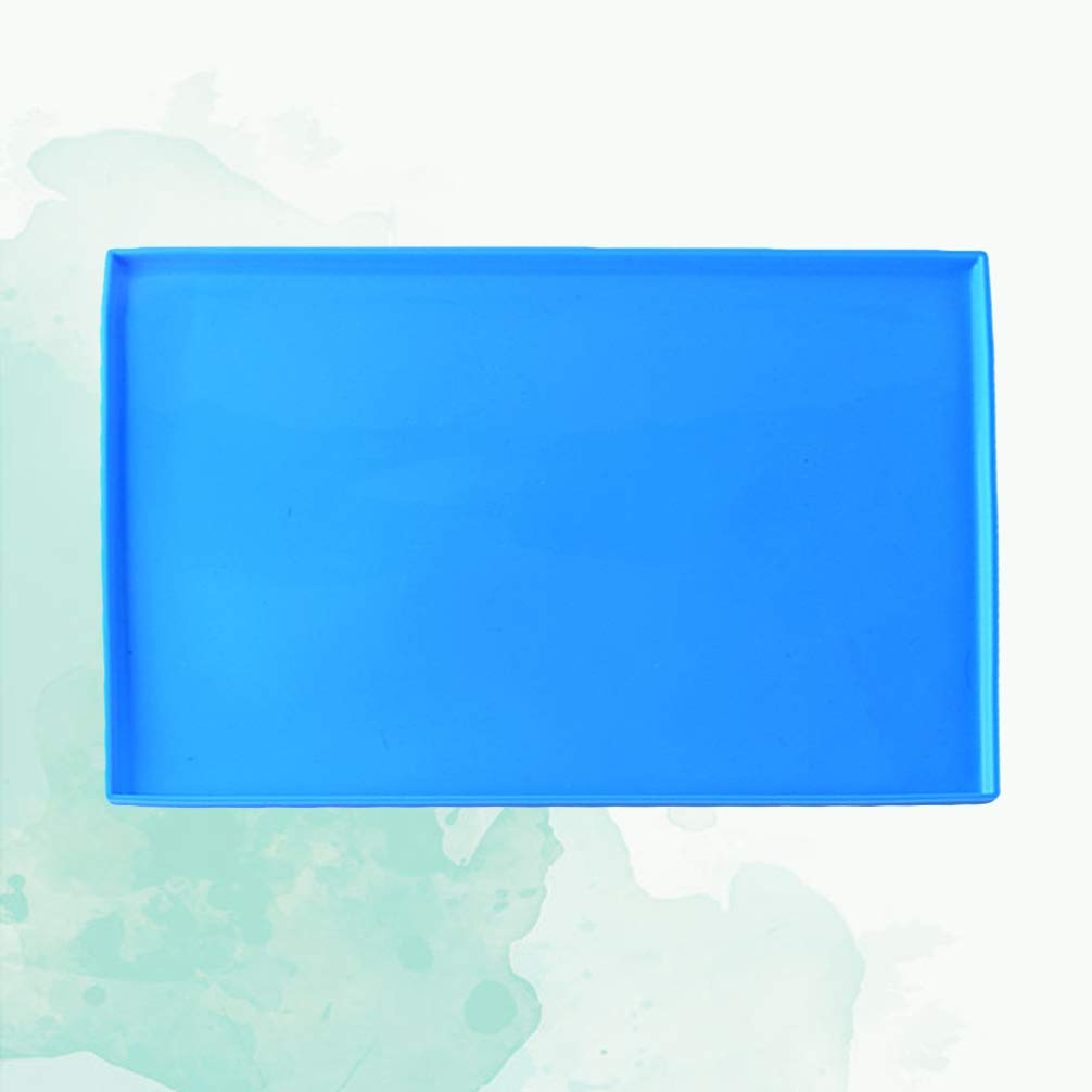 Hemoton Swiss Roll Cake Mat Flexible Baking Tray Jelly Roll Pan Silicone Cookies Mold Bakeware (Blue)