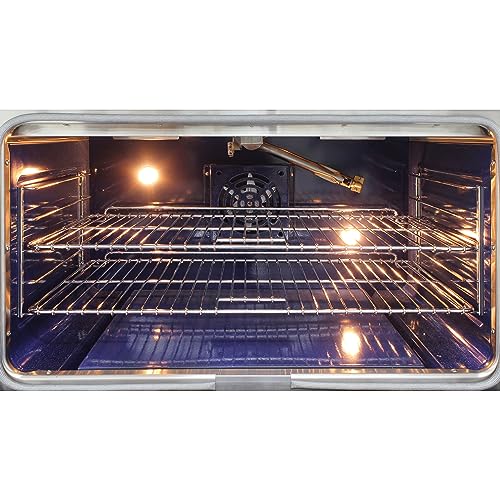 DUURA Elite DE360GRSSS Gas Range Cooktop 36-Inch with Porcelain Convection Oven and Broil Function, 6 Sealed Burners and Continuous Grates with Stainless Steel Construction, Silver