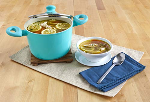 IMUSA USA IMU-30055 Stock Pot, 6.5Qt, Teal
