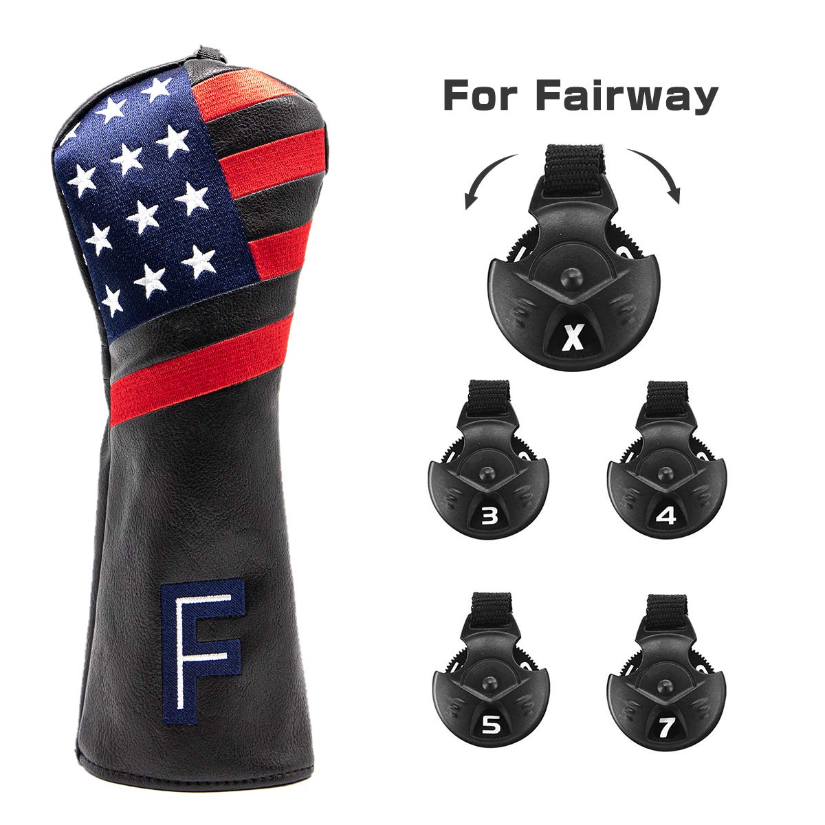 Golf Wood Head Covers Set USA American Flag Headcovers Stylish Driver/Hybird Golf Covers Golf Club Wood Head Covers