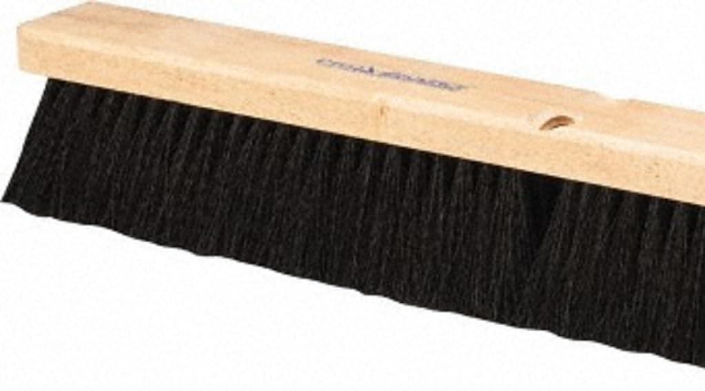 PRO SOURCE 24" Push Broom Head: Poly Bristles, Threaded Wood Block