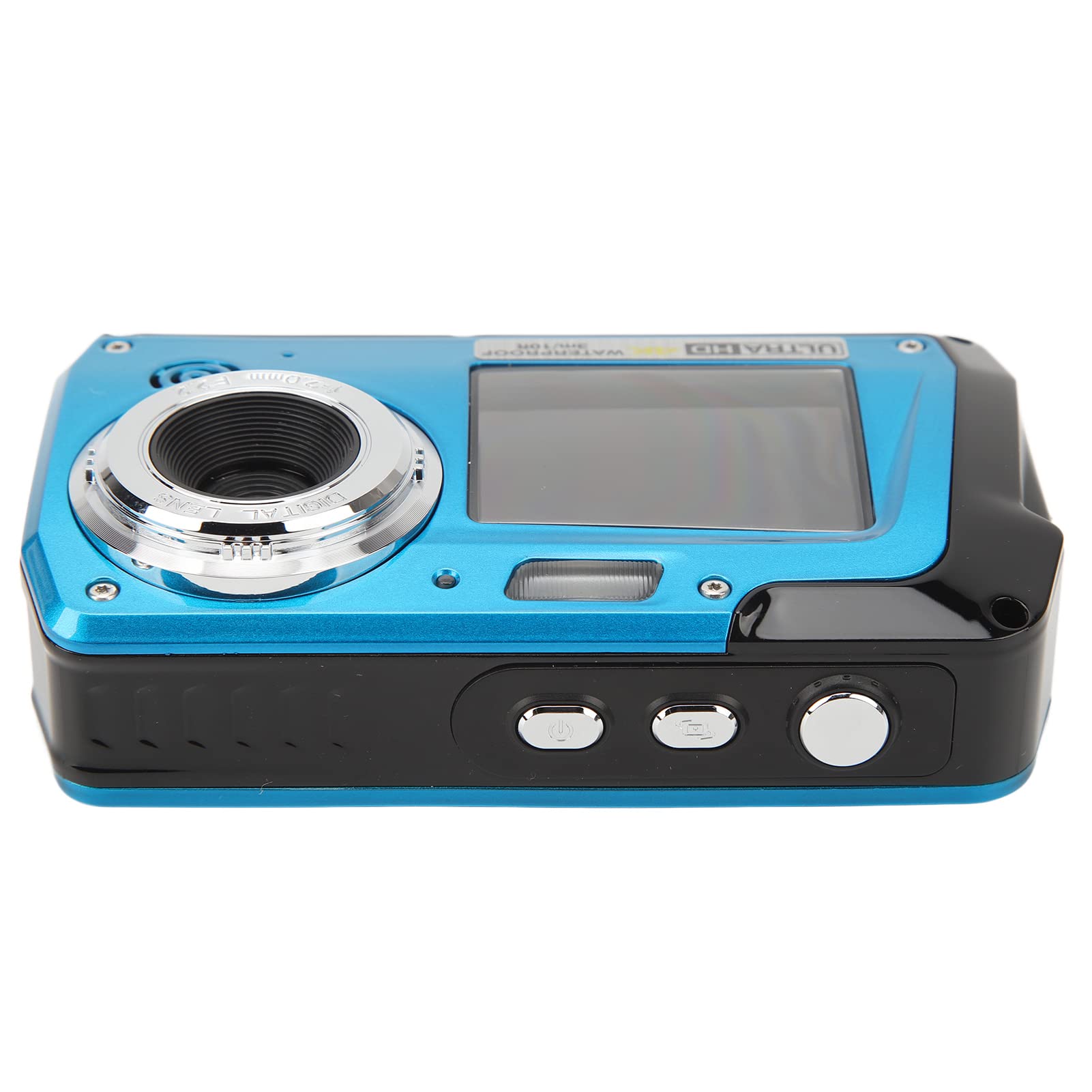 Dual Screen Digital Camera, 4K 30Fps 56MP 18X Video Recording Camera Built in Microphone, Dual Screen, Continuous Shooting, 10ft Waterproof, with 1700mAh Battery