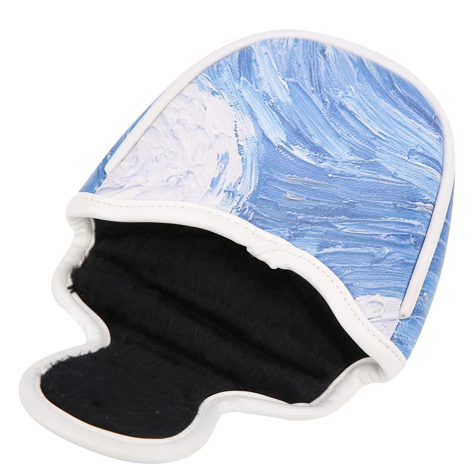 Golfball Putter Headcover, Mallet Putter Head Cover with Magnetic Closure and Hand Painted Pattern Toysandgames