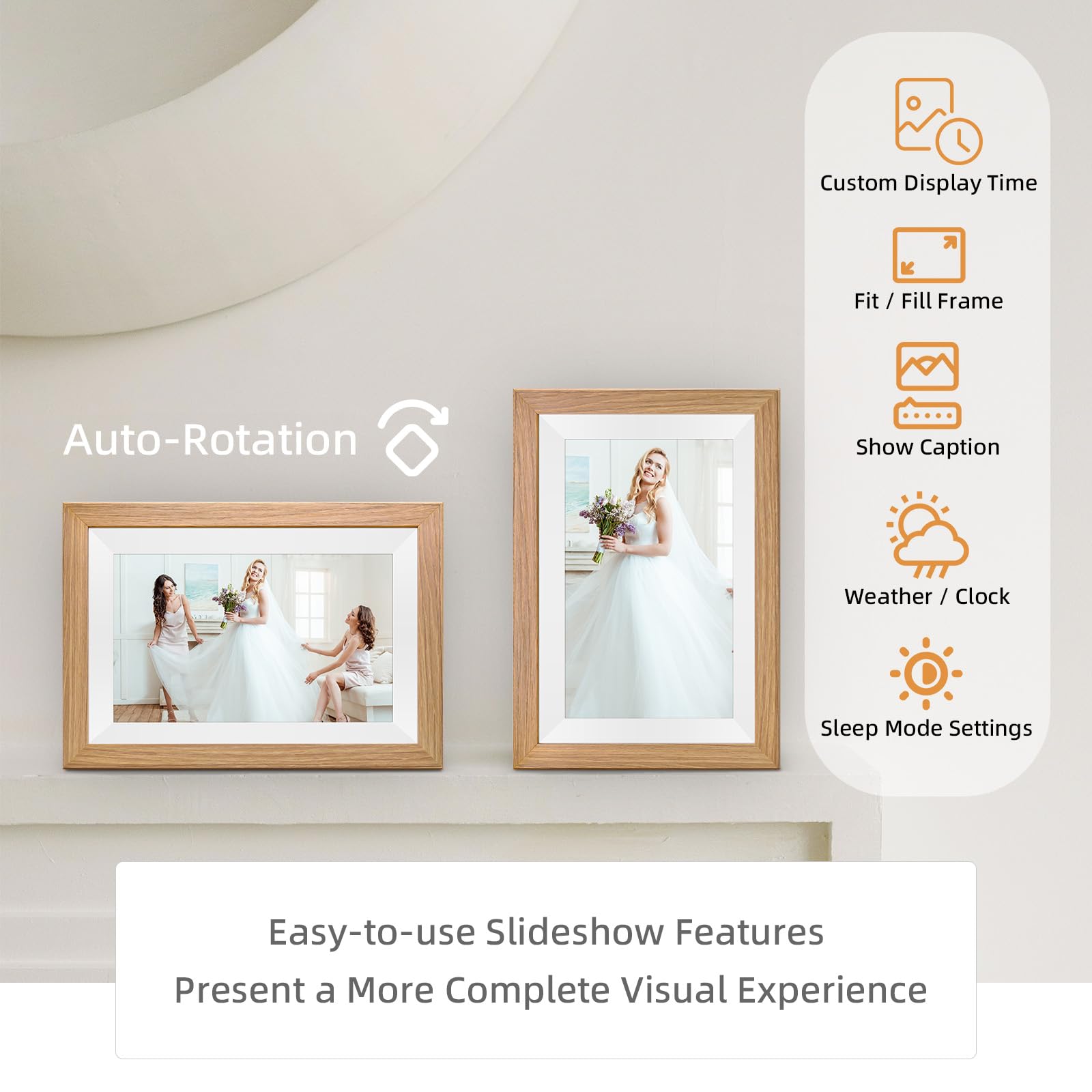 Eptusmey WiFi Digital Picture Frame with 32G Storage, 11.5" Digital Photo Frame with Load from Phone Capability, Share Photo via Frameo APP, Video Display, Gift for Mom, Log Color