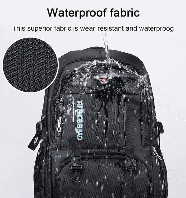 Expandable Large-capacity Oxford Backpack, Multi Compartments Lightweight Backpack for Travel, Laptop Backpack (Black)