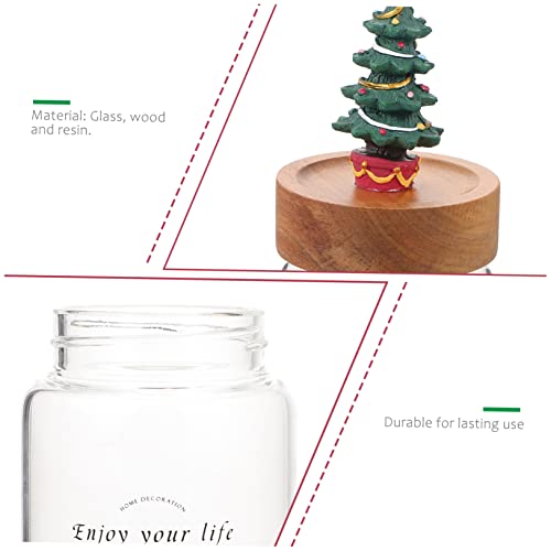 Garneck 3 Pcs Glass Storage Jar Container Miniture Decoration Clear Container Fruit Containers Jar with Lid Bulk Wrapped Candy Fruit Decor Crystals Decor Snack Bowl Resin Food