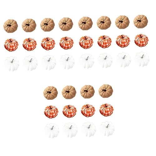 Garneck 36 Pcs Thanksgiving Pumpkin Foam Pumpkins Halloween Pumpkins Fall Decorations Artificial Pumpkin Ornament Pumpkin Model Halloween Layout Decor Lattice Ornaments Rope