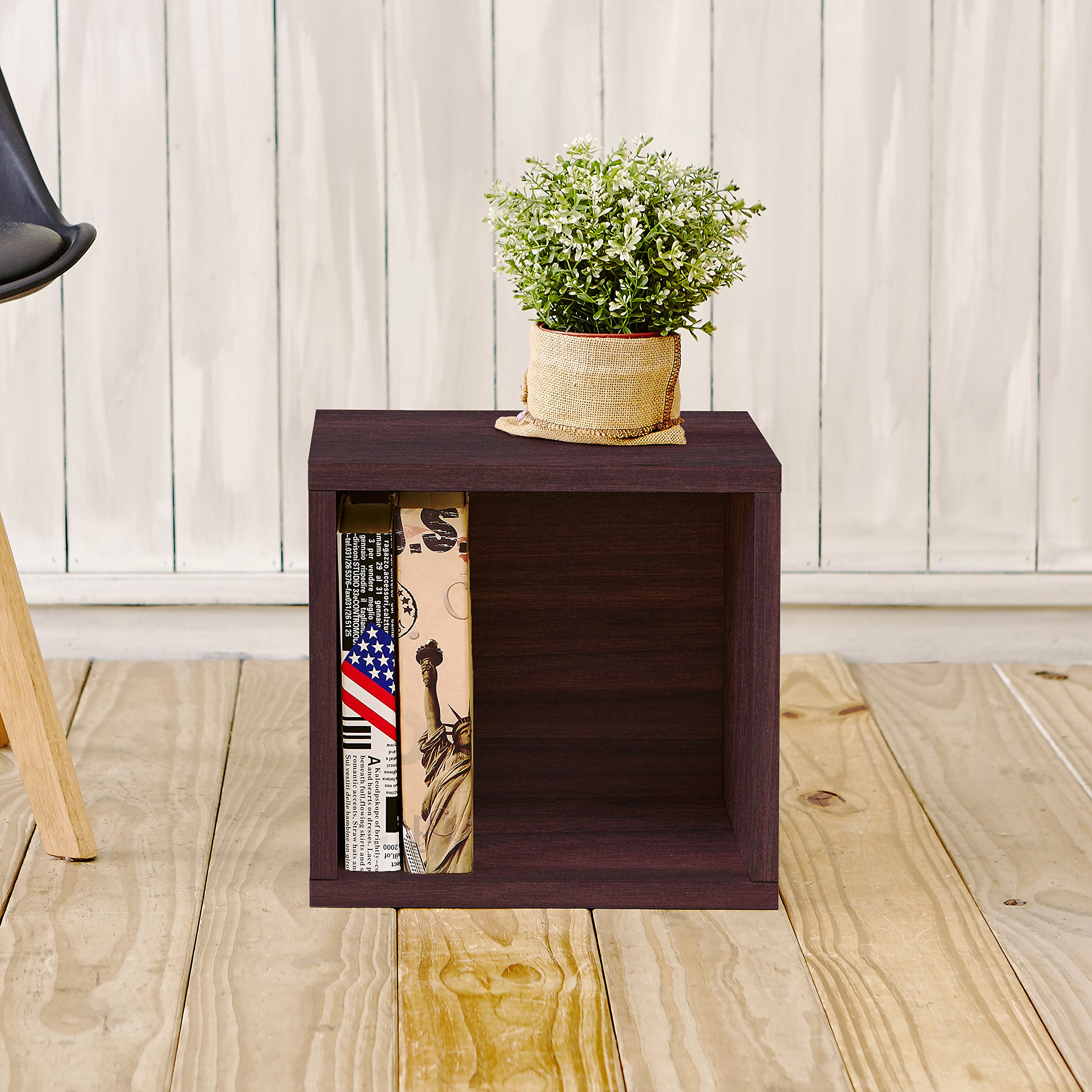 Way Basics,1 shelves Eco Stackable Storage Cube, Cubby Organizer (Tool-Free Assembly and Uniquely Crafted from Sustainable Non Toxic zBoard paperboard), Espresso (11.2"D x 12.8"W x 13.4"H)