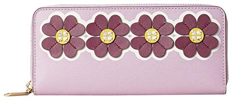 kate spade new york Sylvia Graphic Clover Applique Slim Continental Wallet, Orchid Multi