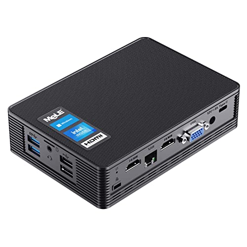 MeLE Fanless Mini PC QuieterHD3 Celeron N5105 16GB 512GB Windows 11 Pro Micro Computer Small Desktop Servers with Gigabit Ethernet WiFi 6 PXE Dual HDMI 4K Unlock BIOS on Industrial Webcast Office
